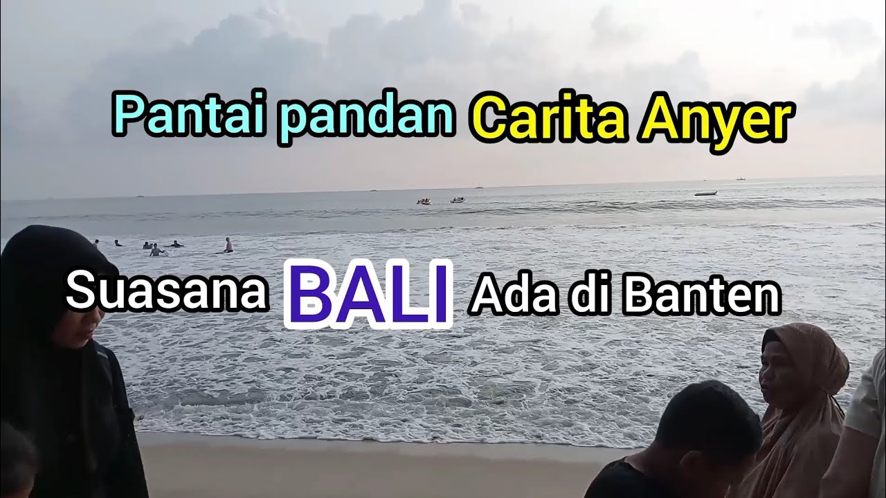 Pantai pandan carita Anyer ombaknya lebih serem dari pantai di kebumen ...