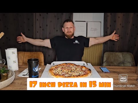 FOODCHALLENGE: 17 inch / 45 cm pizza in 15 min - YouTube