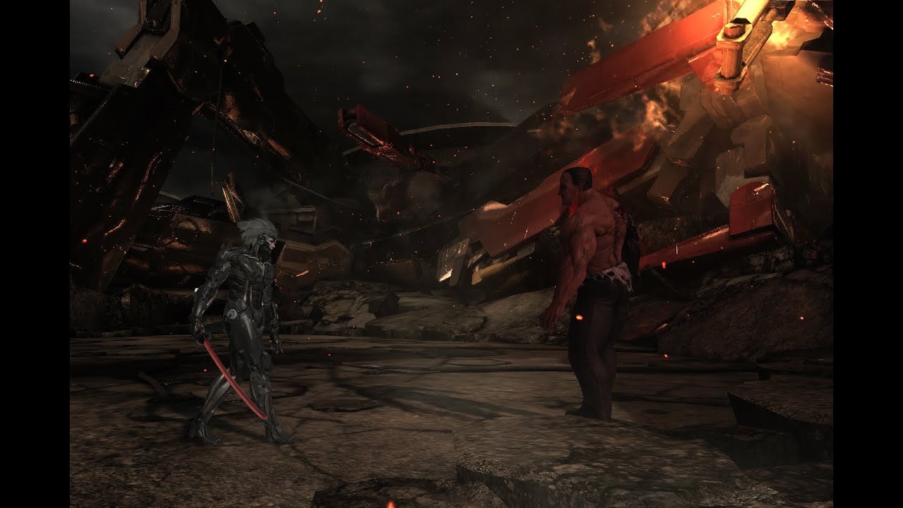 Metal Gear Rising: Armstrong Fight with Through the Fire and Flames ...