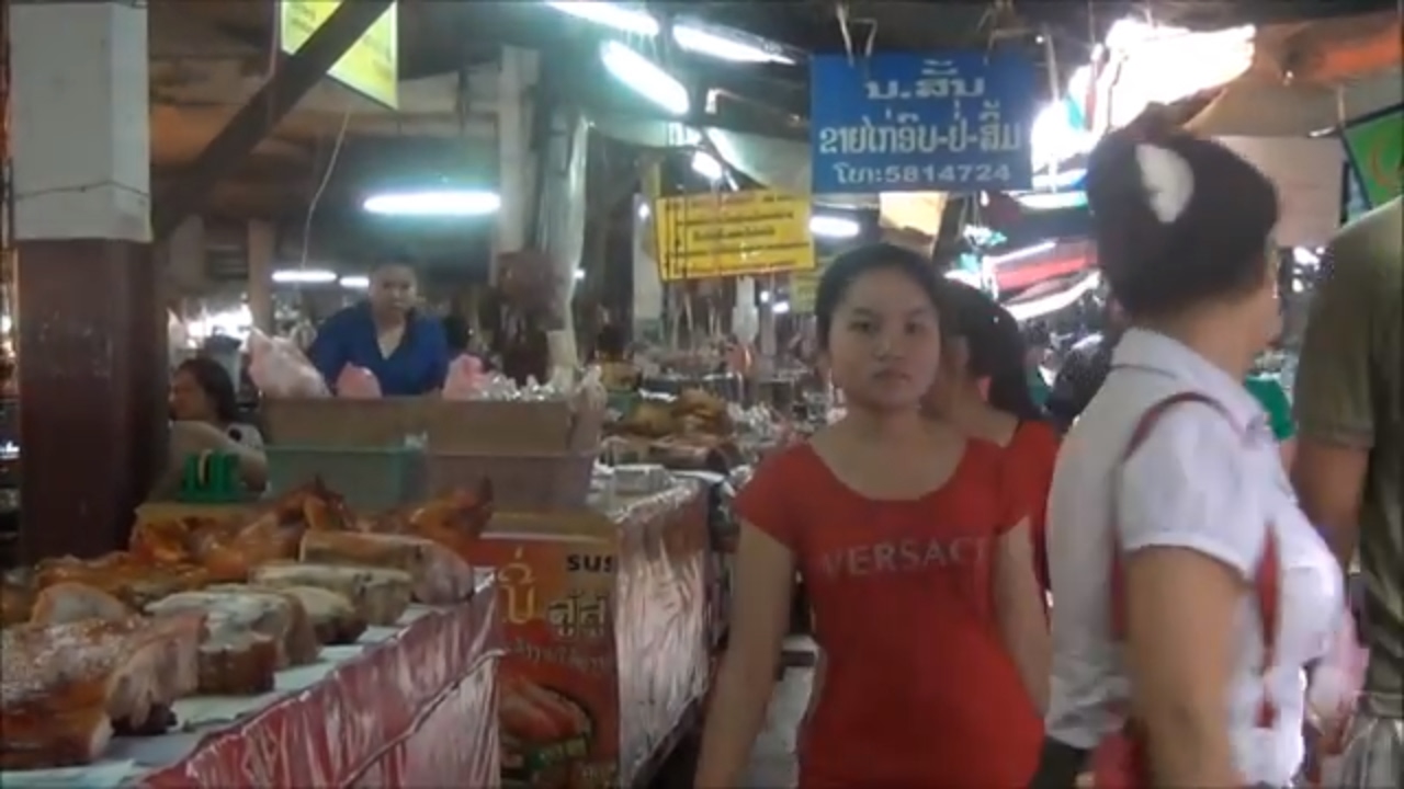 Vientiane,market, Talat Thong Khan Kham, Laos - YouTube