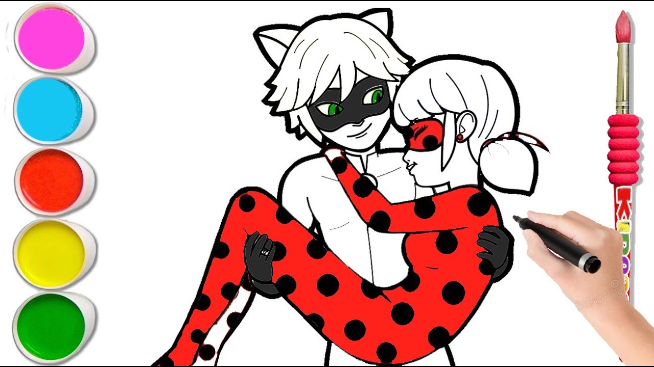 Miraculous Ladybug and Cat Noir Drawing || How To Draw Cat Noir Ladybug ...