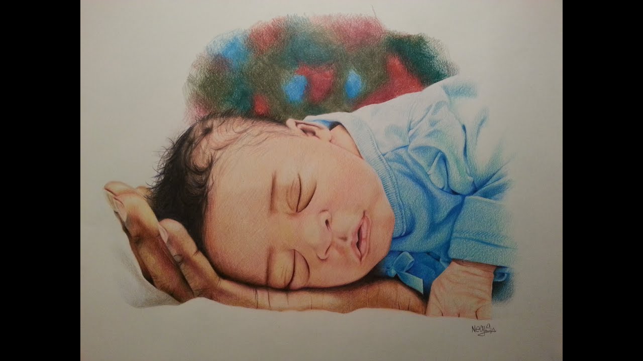 Speed Drawing baby Caylyn - YouTube