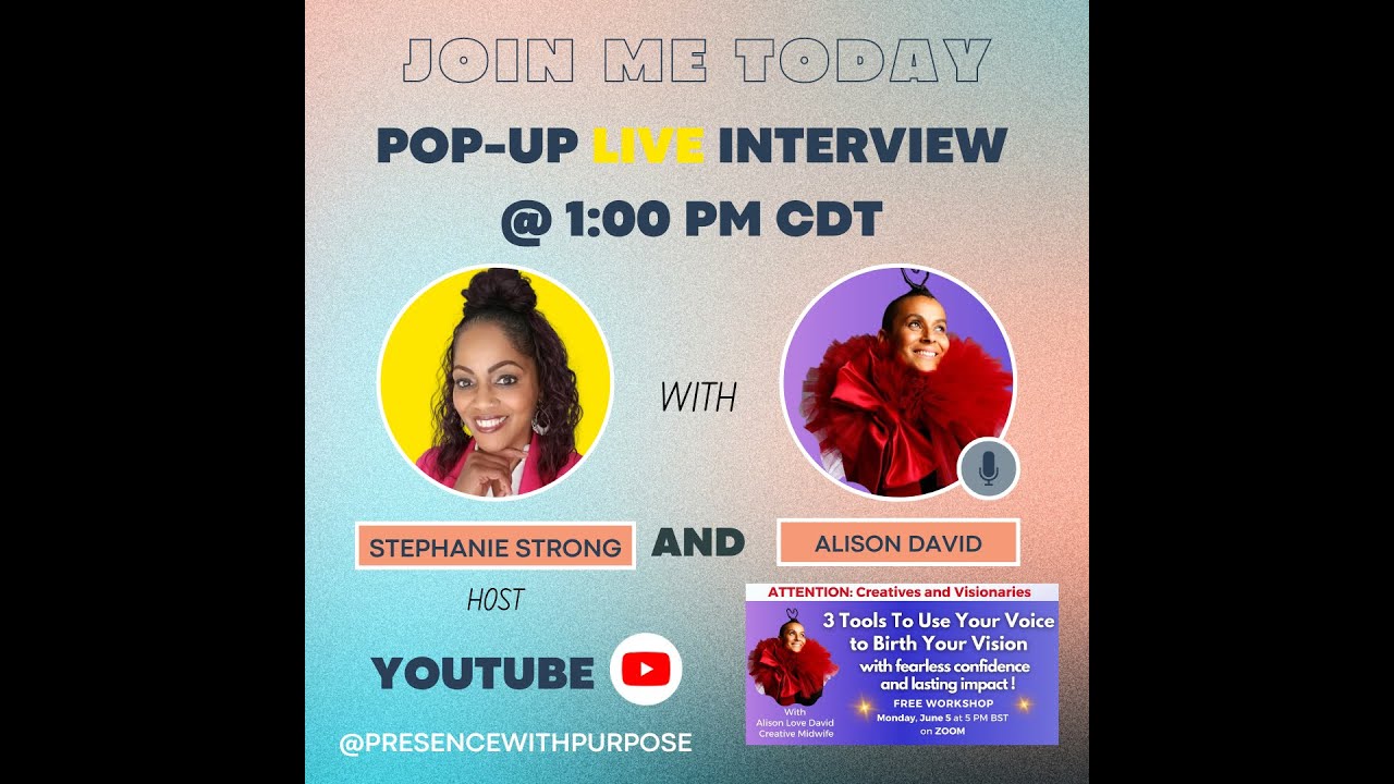 Interview with Alison David with host, Stephanie Strong #youtubevideo ...