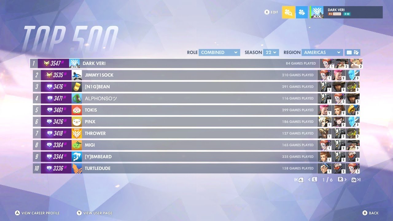 Overwatch Ranked 1 Combined On The Nintendo Switch! - YouTube