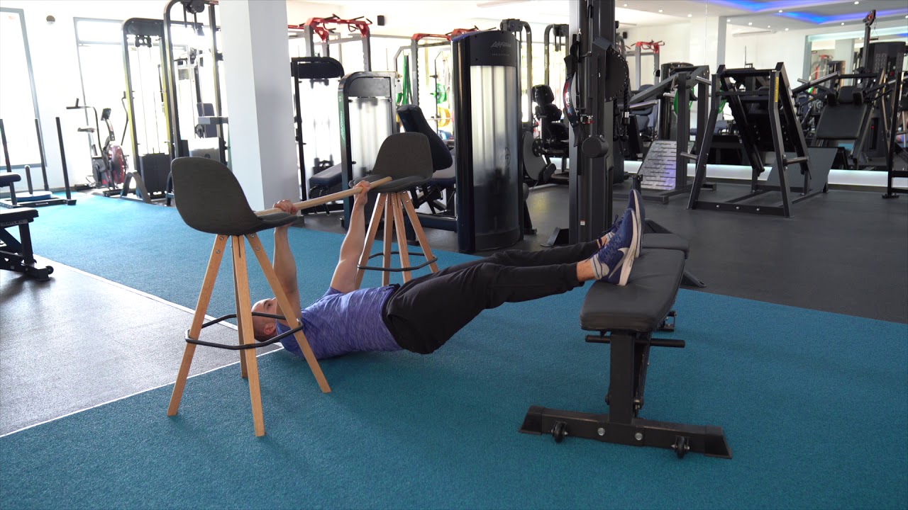 Remo invertido pies elevados - YouTube
