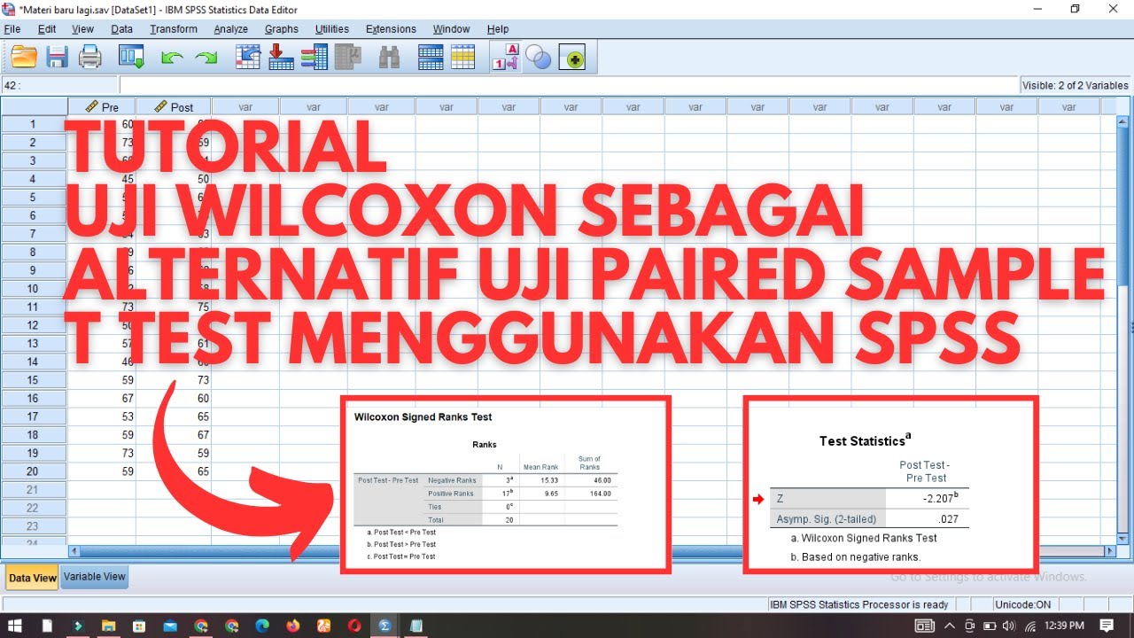 Uji Wilcoxon Sebagai Alternatif Uji Paired Sample T Test Menggunakan ...