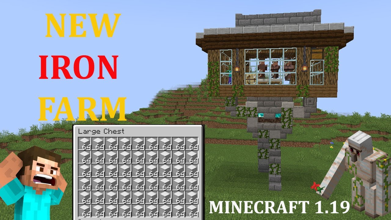 Best and efficient design Iron farm design | New iron farm in Minecraft ...