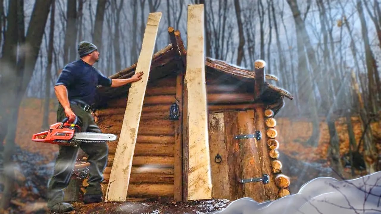 Log cabin: homemade plank floors, continuation of the construction of a ...