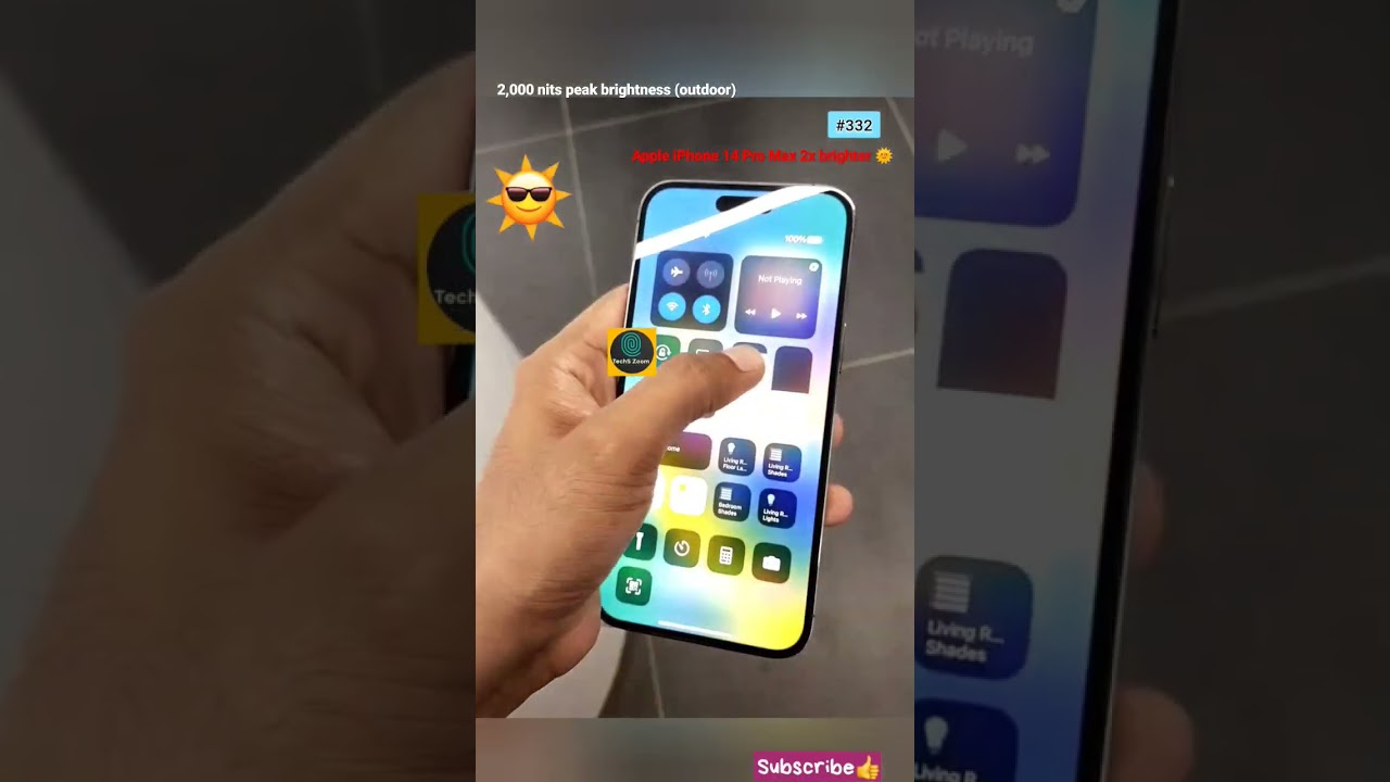 iPhone 14 Pro Max Brightness Check ⁉️😱🧐 [Upto 2000 nits] #shorts #iphone14promax #techszoom ...