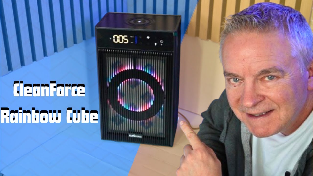 CleanForce Rainbow Cube World’s First 4-in-1 Space-saving Air Purifier with Bluetooth Speaker ...