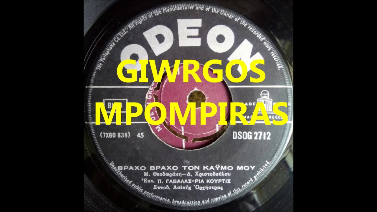 ΓΑΒΑΛΑΣ ΠΑΝΟΣ - ΒΡΑΧΟ ΒΡΑΧΟ ΤΟΝ ΚΑΫΜΟ ΜΟΥ - YouTube