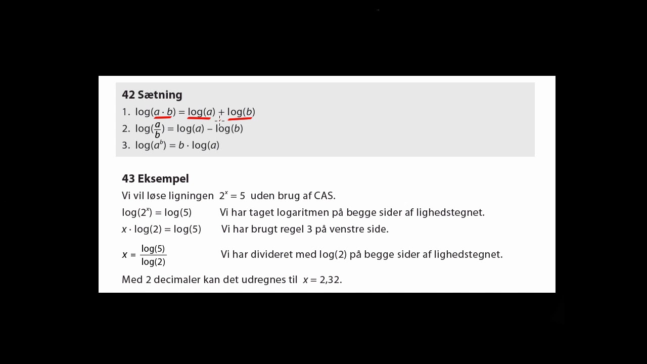Logaritmeregneregler - YouTube