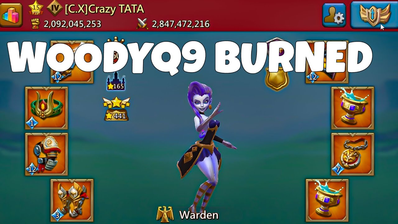 Lords Mobile - WoodyQ9 Online Burned | Fake Woody? lol - YouTube