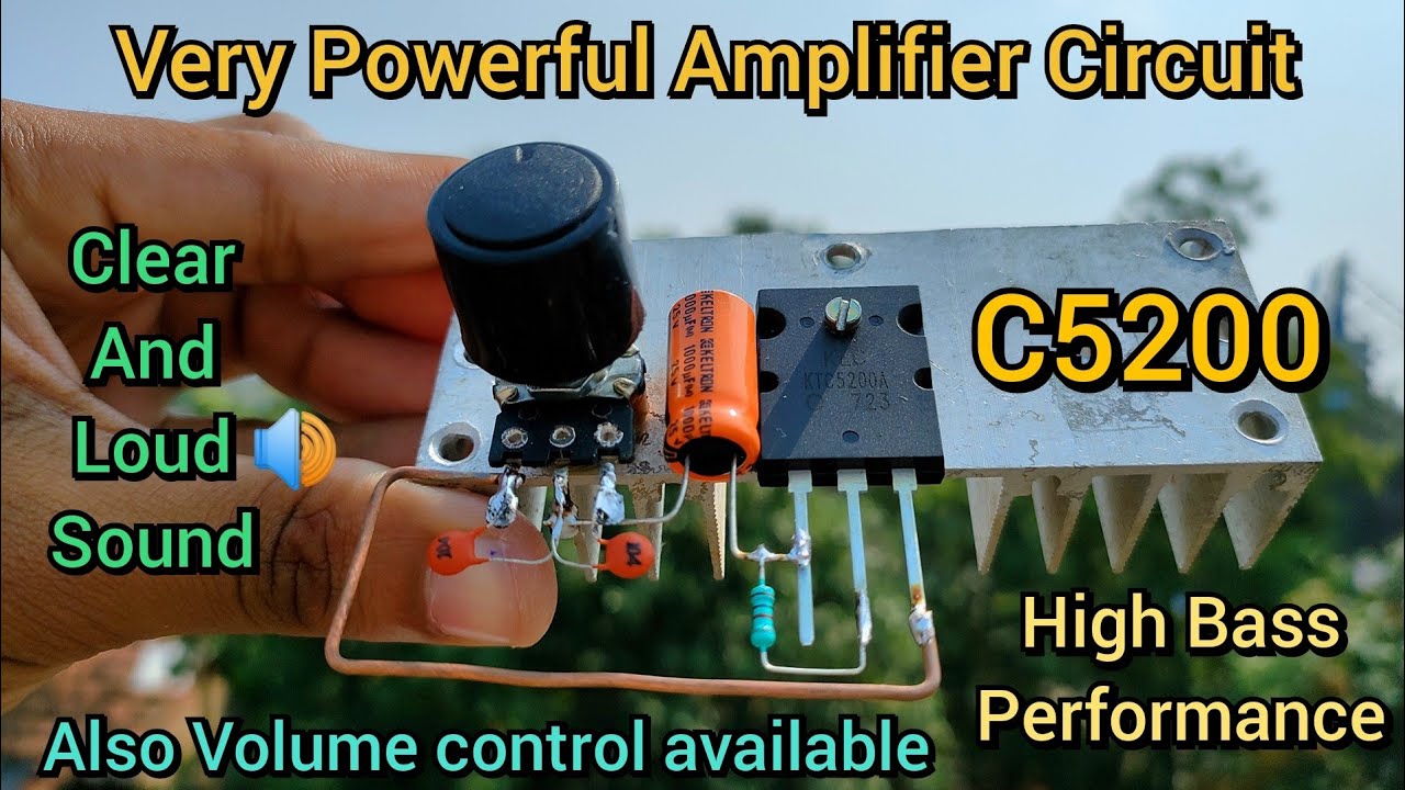 High Bass powerful amplifier | c5200 transistor amplifier | how to make ...