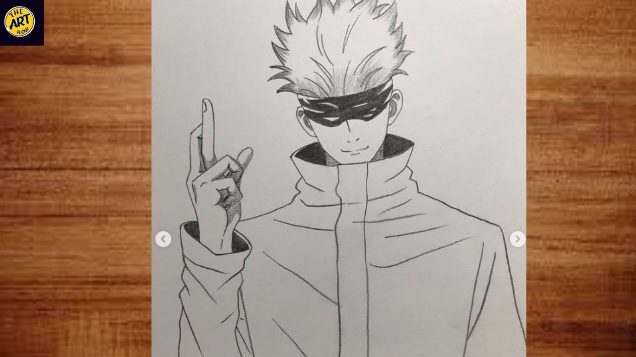How To Draw Gojo Satoru | Gojo Drawing step by step | Jujutsu Kaisen ...