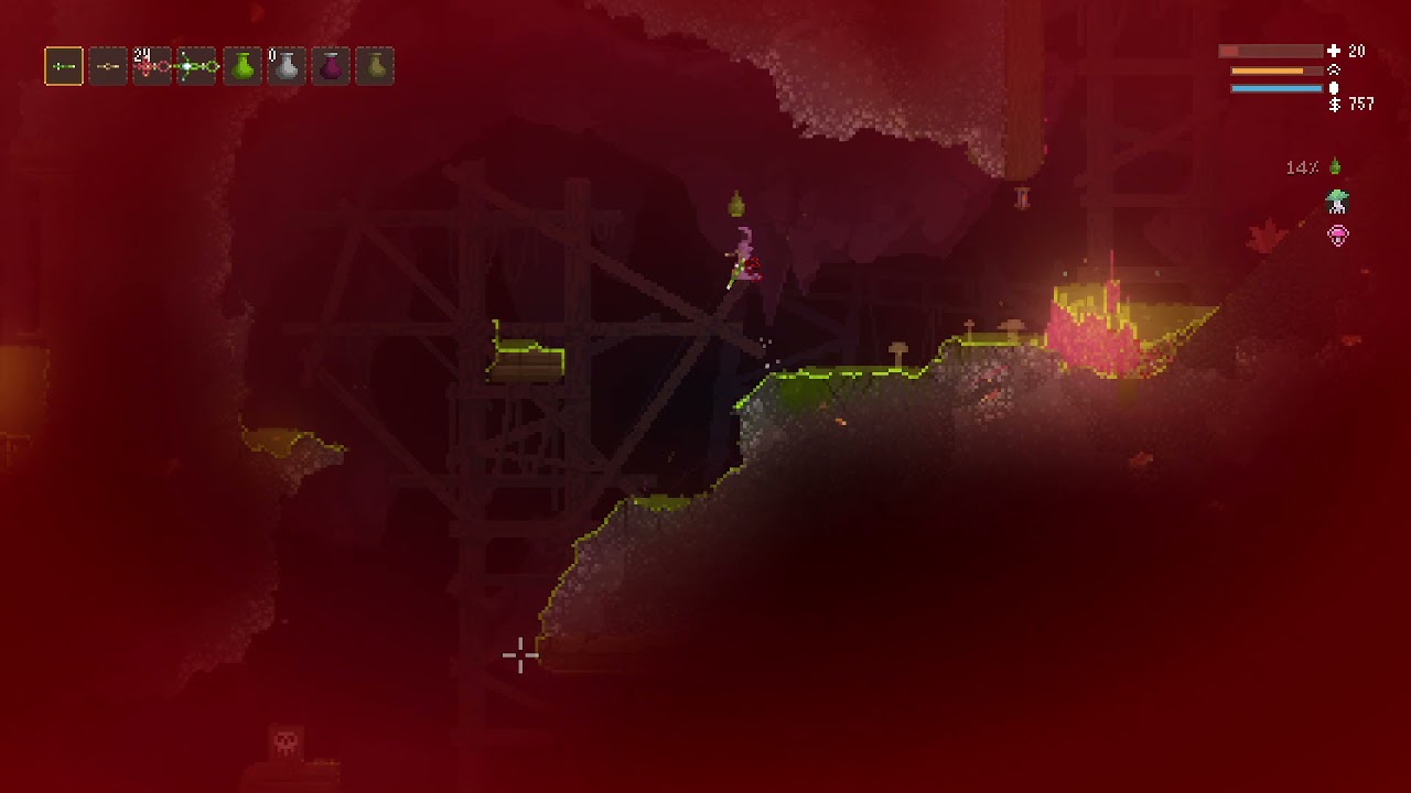 Water to sludge is a humid cave: noita - YouTube