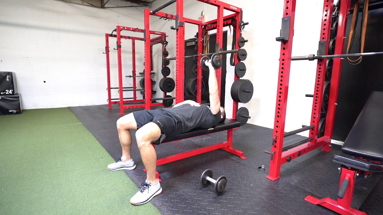 One Arm DB Flat Chest Press - YouTube