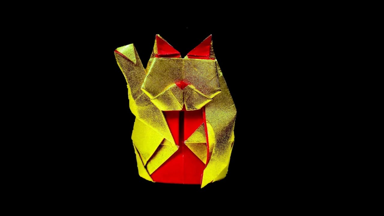 ORIGAMI MANIKI NEKO origami lucky cat by oriol esteve | TIMELAPSE - YouTube