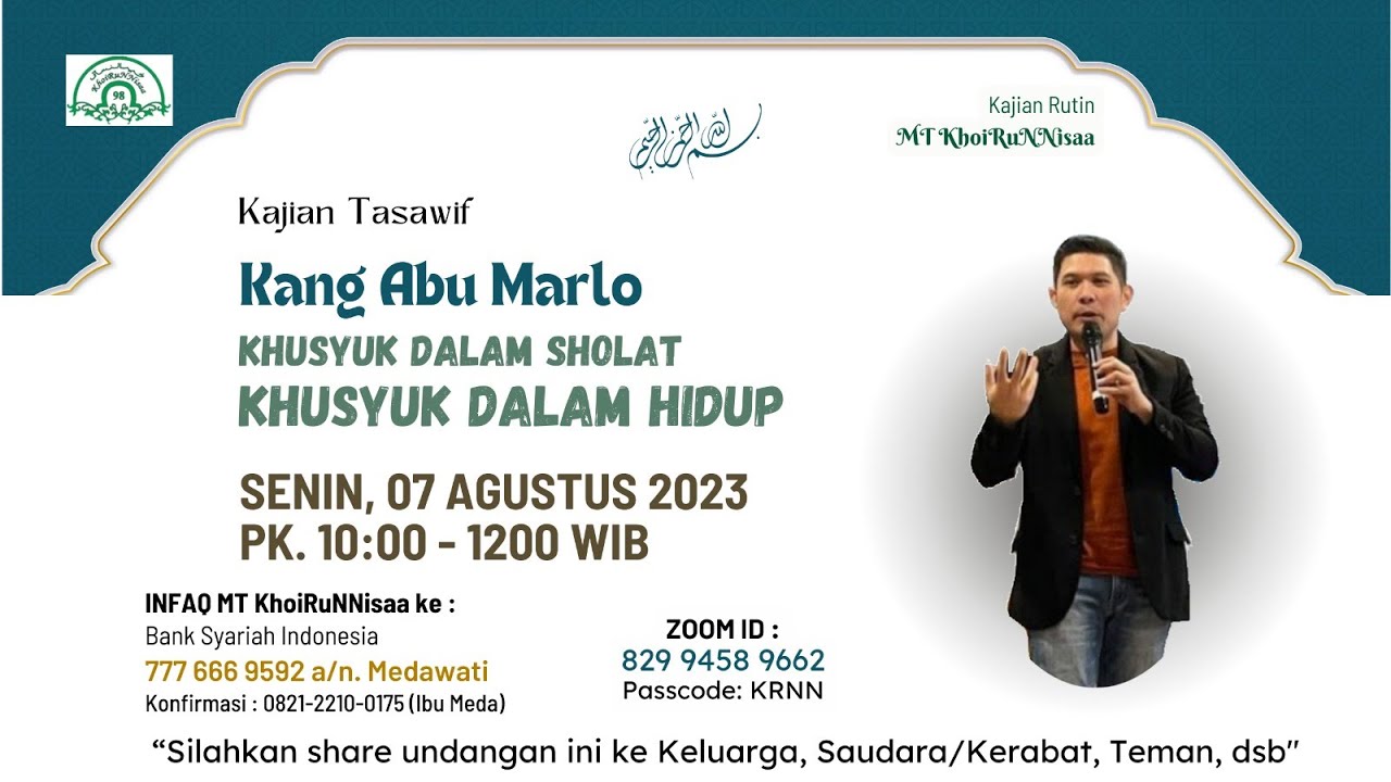 Khusyuk Dalam Sholat Khusyuk Dalam Hidup - Kang Abu Marlo - YouTube