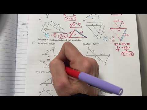 Geom HW#6 (7-3 Similar Triangles) - YouTube