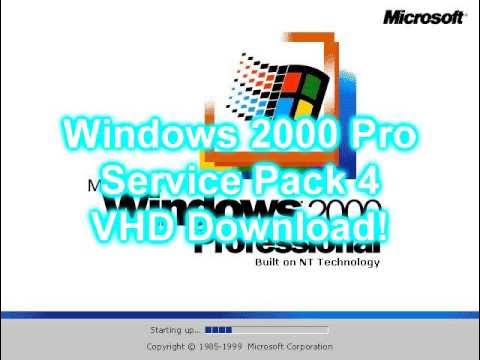 Windows 2000 Professional Service Pack 4 VHD Download! - YouTube