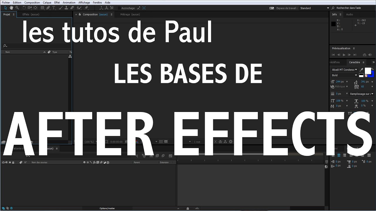 Tuto : les bases d'Adobe After Effects - YouTube