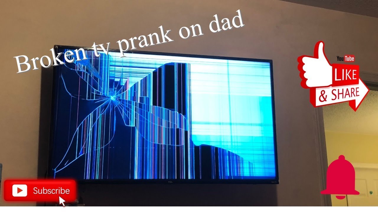 Broken tv prank on dad😂😱(HE GOT MAD GO WATCH) - YouTube