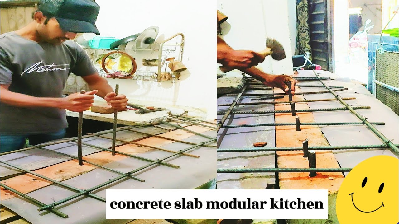concrete slab modular kitchen 👷‍♂️ Concrete slab kitchen - YouTube
