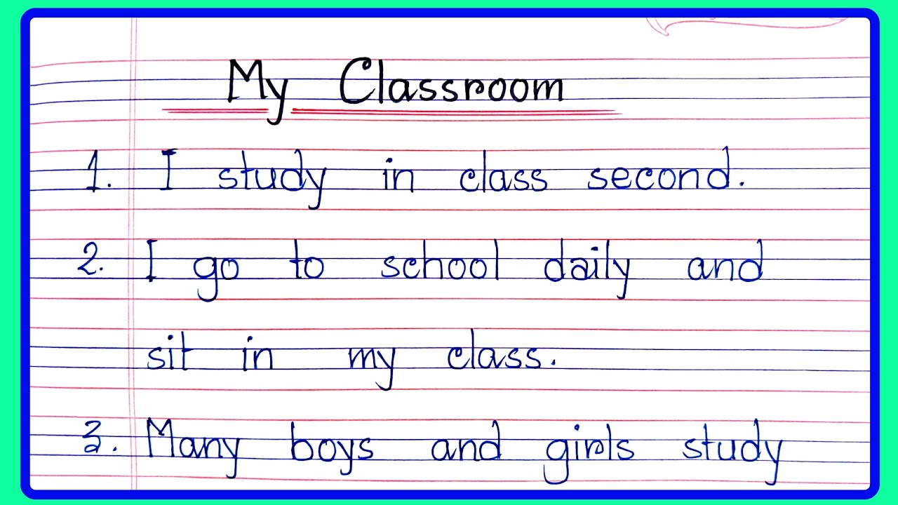 10lines Essay on My Classroom in English|| Few lines about on My ...