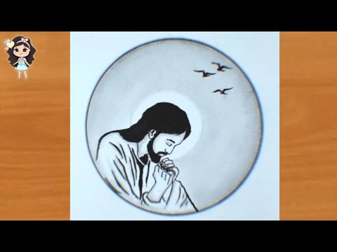 Jesus drawing | How to draw Jesus Christ easy | Colour pencil drawing ...