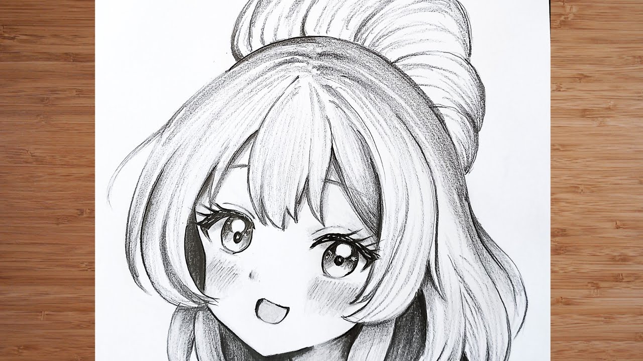 How to Draw a Cute Anime Girl | Pencil Sketch Tutorial ️ - YouTube
