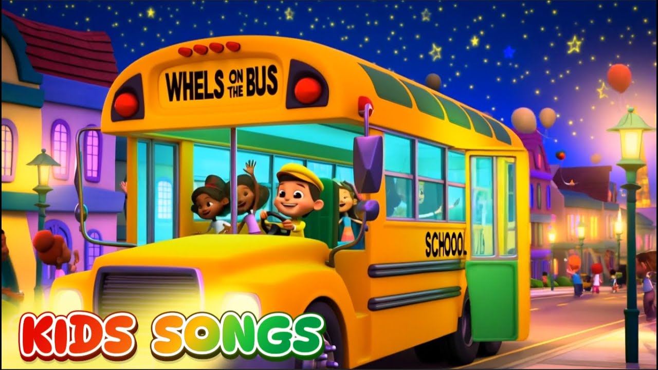 Wheels on the Bus Song | School Bus | Learn Vehicles | Nursery Rhymes ...