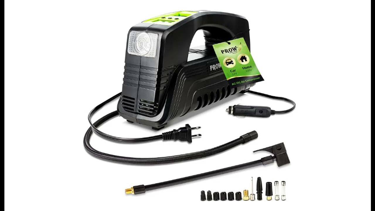 PROW Electric Air Compressor Tire Inflator AC/DC Portable for Car 12V ...