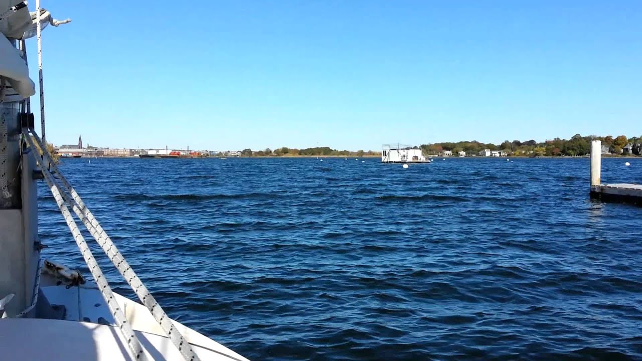 Herreshoff America Catboat sailing from the dock! - YouTube