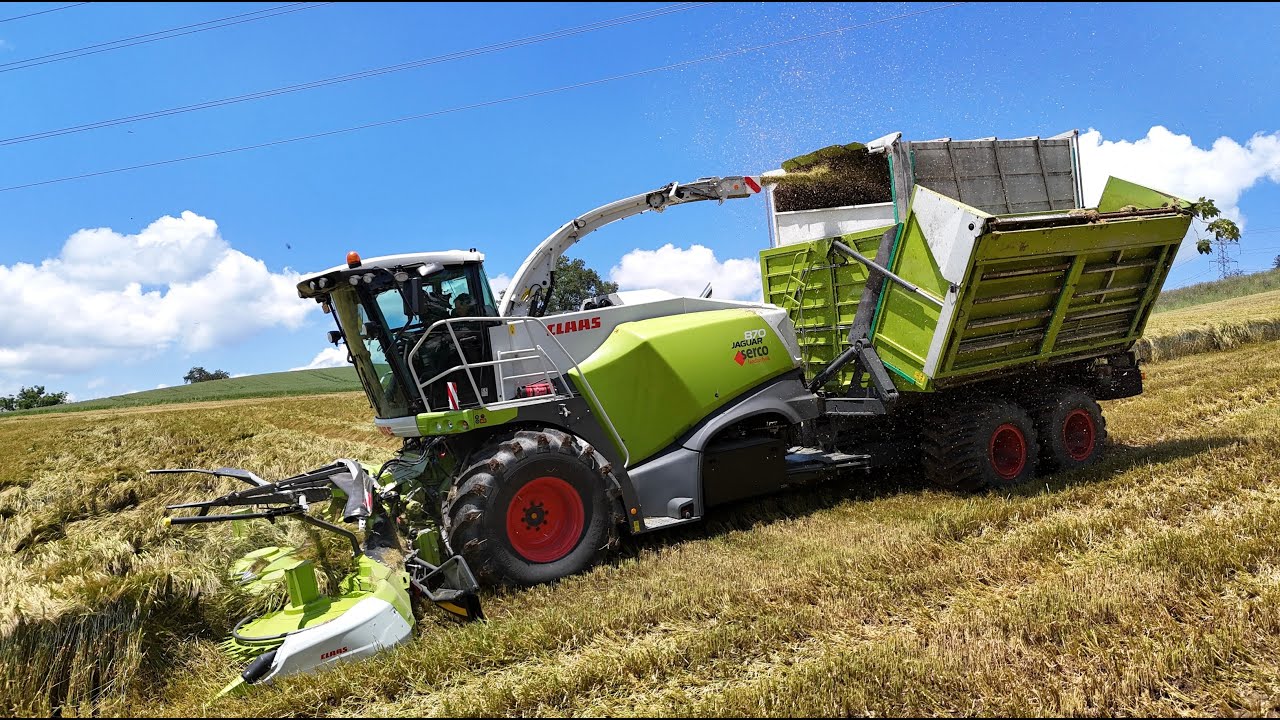 Claas Field Shuttle mit neuem 870 Jaguar bei der GPS Ernte 🇨🇭🌾 - YouTube