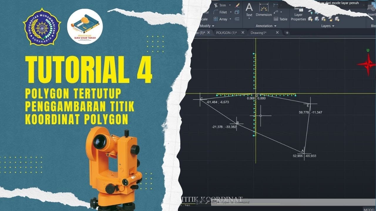 Tutorial 4 Polygon Tertutup | Penggambaran Titik Koordinat Polygon ...