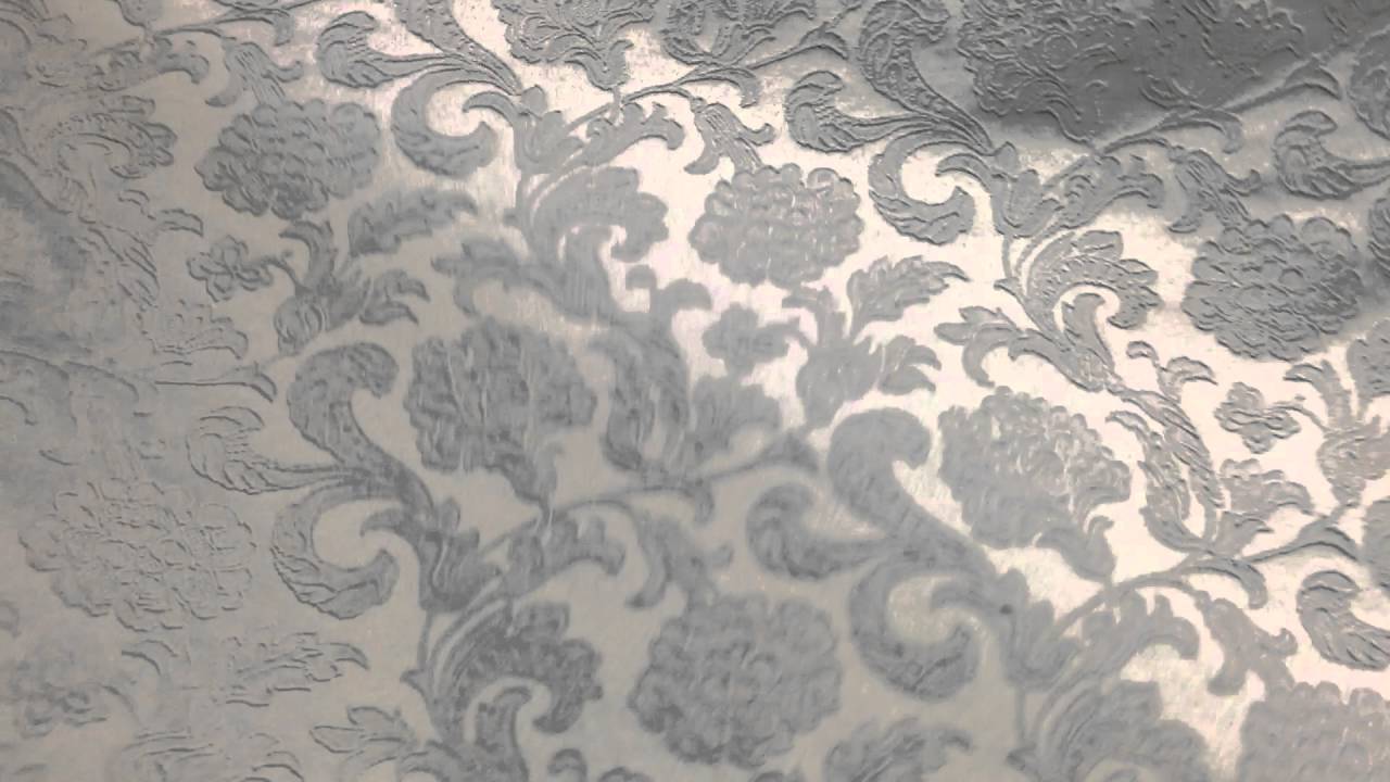 Light Blue Embossed Satin Floral Drapery Fabric By The Yard 54"W Double ...