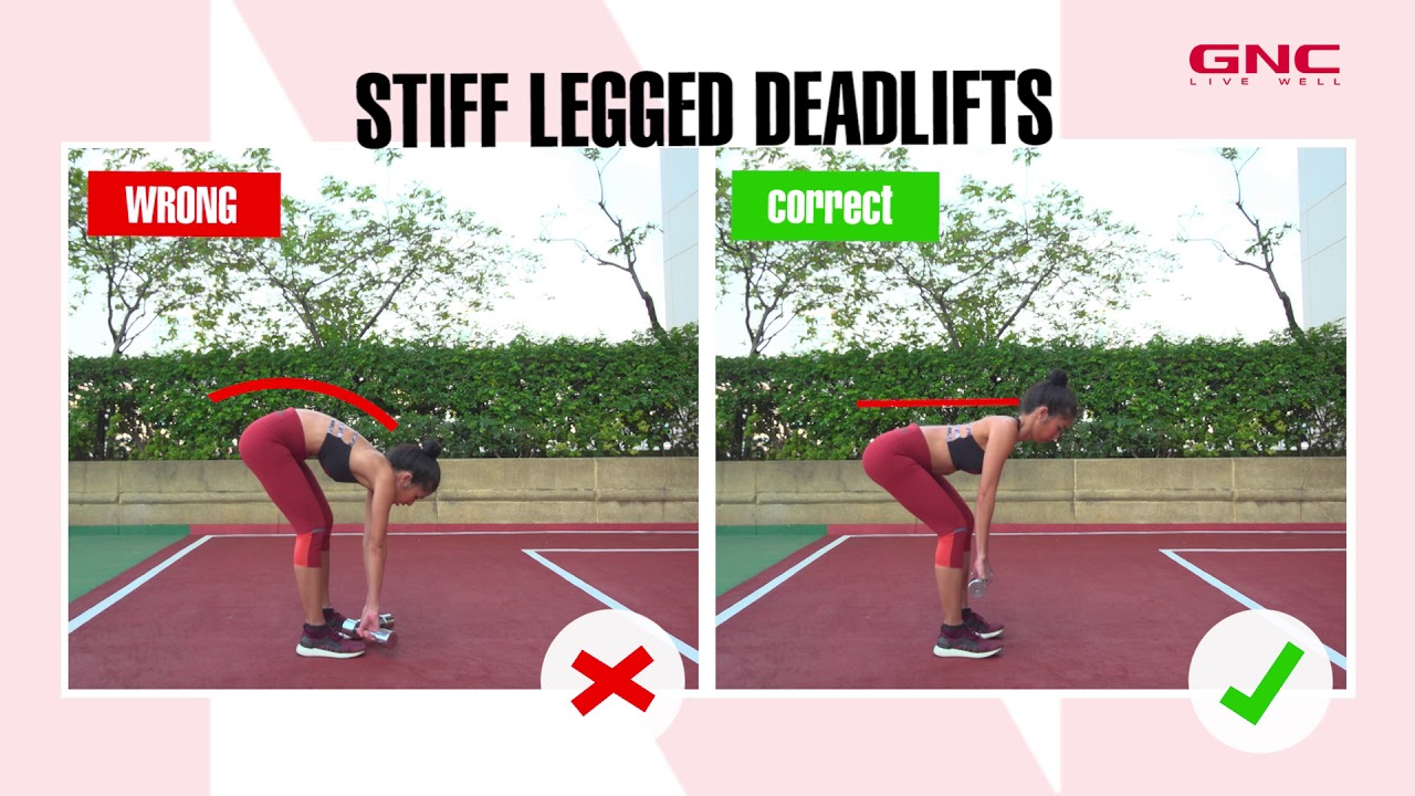 GNC HOW TO : EP10 Stiff Leg Deadlifts (RIGHT vs WRONG!) ออกกำลังกายสำหรับสาวที่อยากหุ่นดี ฟิต ...