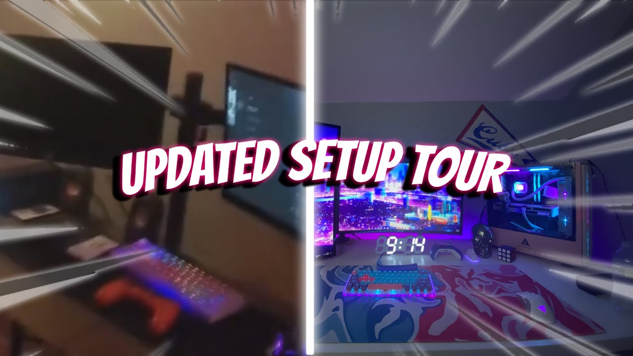 OUR UPDATED GAMING/EDITING SETUP TOUR!😵(2023) - YouTube