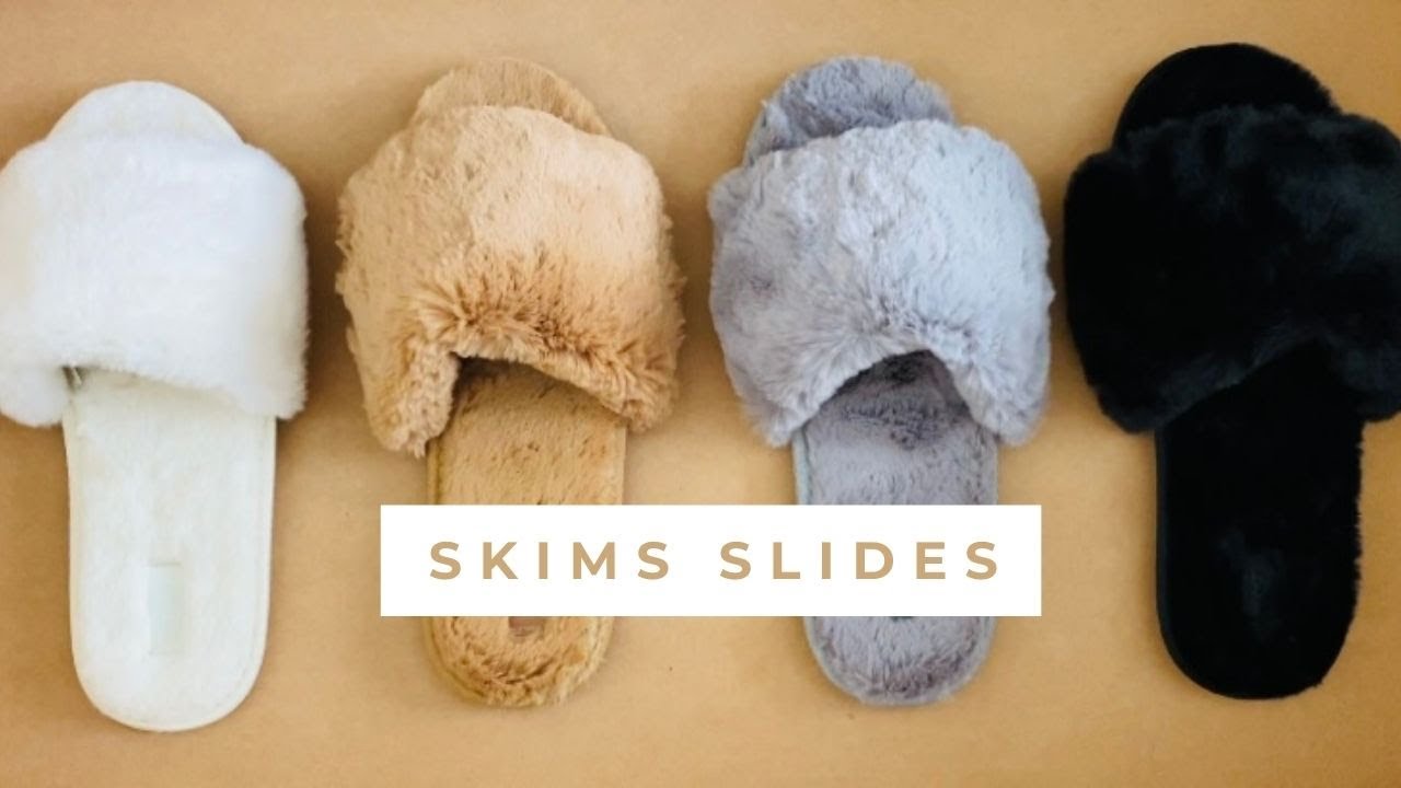 Skims Faux Fur Slides Unboxing & Review - YouTube