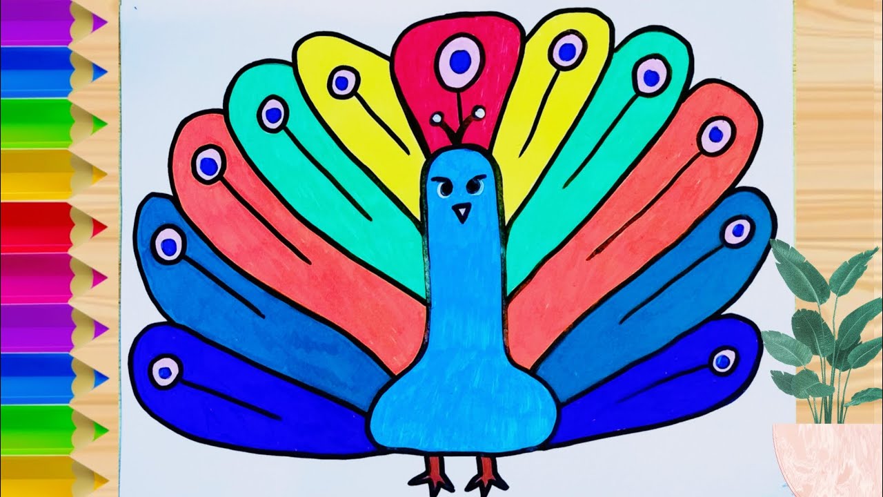 Colorful Peacock|Drawing and Coloring|Art Tips for Kids|Magic Hand Art ...