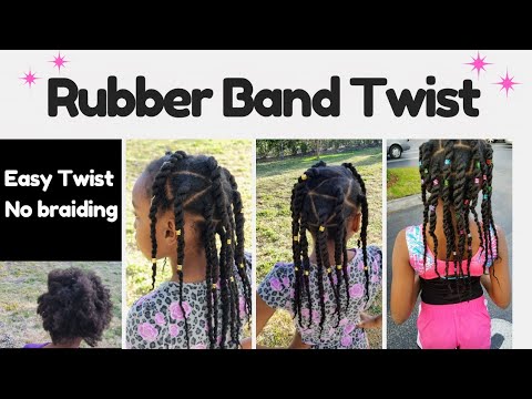 Kid Friendly TWIST | Back to school hairstyle | Rubber band twist ...