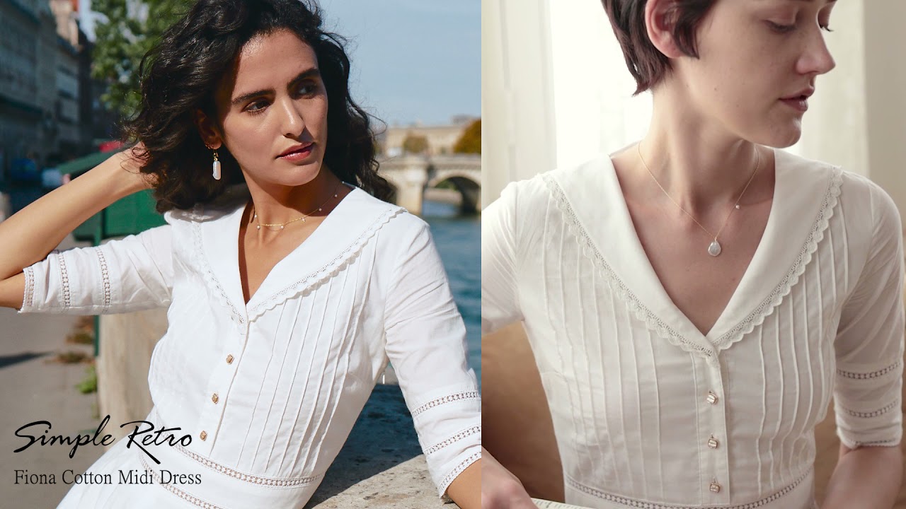 SimpleRetro | Fiona Cotton Midi Dress - YouTube