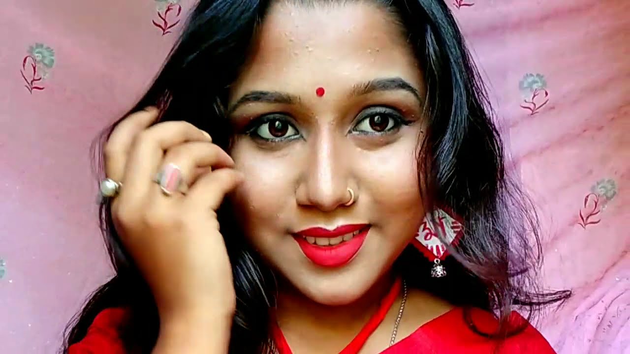 দশমী makeup look ।। DOSHOMI MAKEUP LOOK 💄 || Durga puja 2020|| my first ...