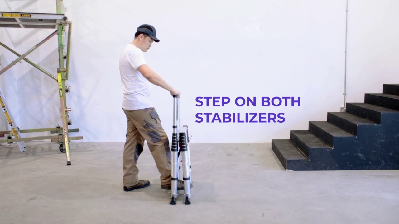 How to open and close a telescopic ladder safely - YouTube