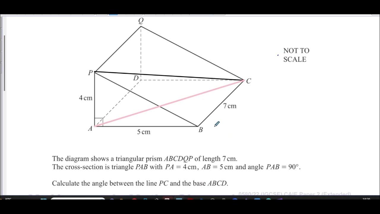 0580/22/F/M/23 (IGCSE), Paper 22, March 2023, Q22, 3D Trigonometry Angles between Lines & Planes ...