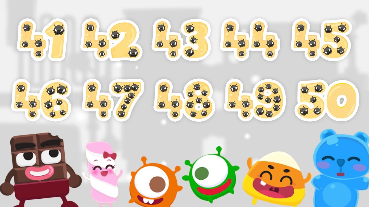 CandyBots 123 Numbers - Learn to Count Numbers from 41 to 50 in English ...