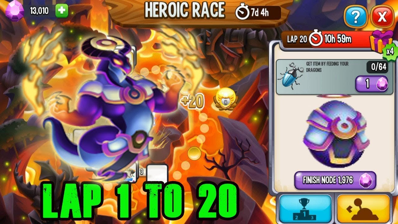 Dragon City High Fallen Dragon Heroic Race Lap 1 - 20 completed 2019 ...