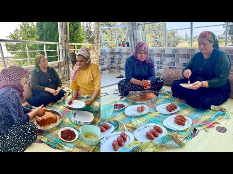 ŞULE'NİN ANNESİ GELDİ ~ KÖY EVİ ÖĞLEN YEMEĞİ KUZU ETİ KÖFTE Yapımı
