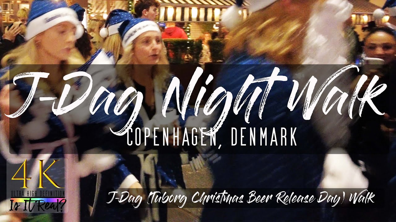 🇩🇰🌃J-Dag Night Walk | Christmas Beer Friday Night | Copenhagen, Denmark ...